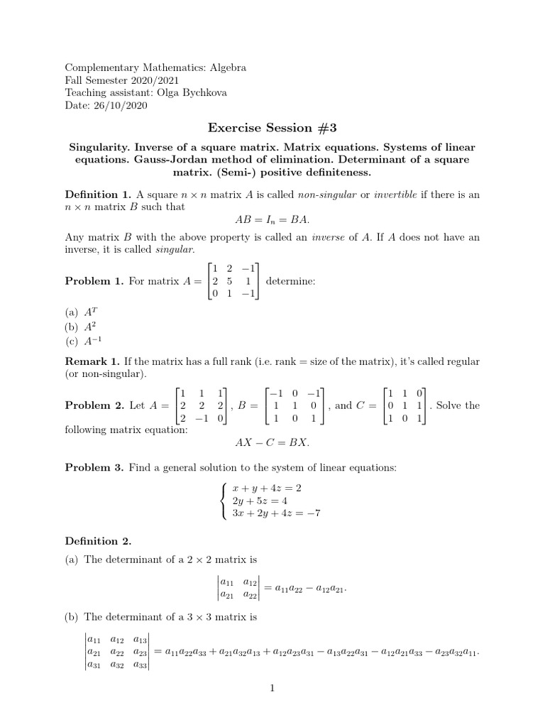 ES#3 Setup | PDF | Matrix (Mathematics) | Determinant ES#3 Setup | PDF | Matrix (Mathematics) | Determinant