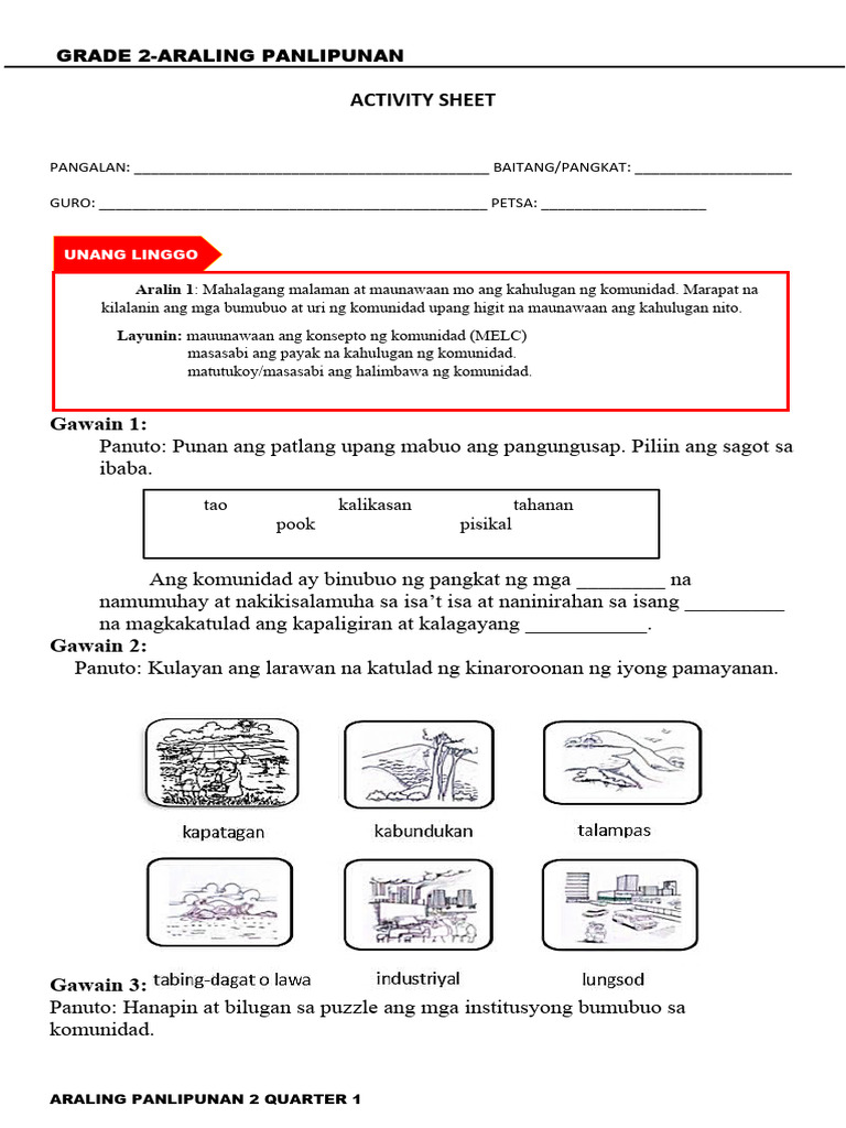 Ap-2-Q1-Activity-Sheet 1 | PDF