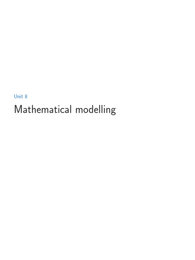 Mathematical Modelling | PDF | Conceptual Model | Mathematical Model