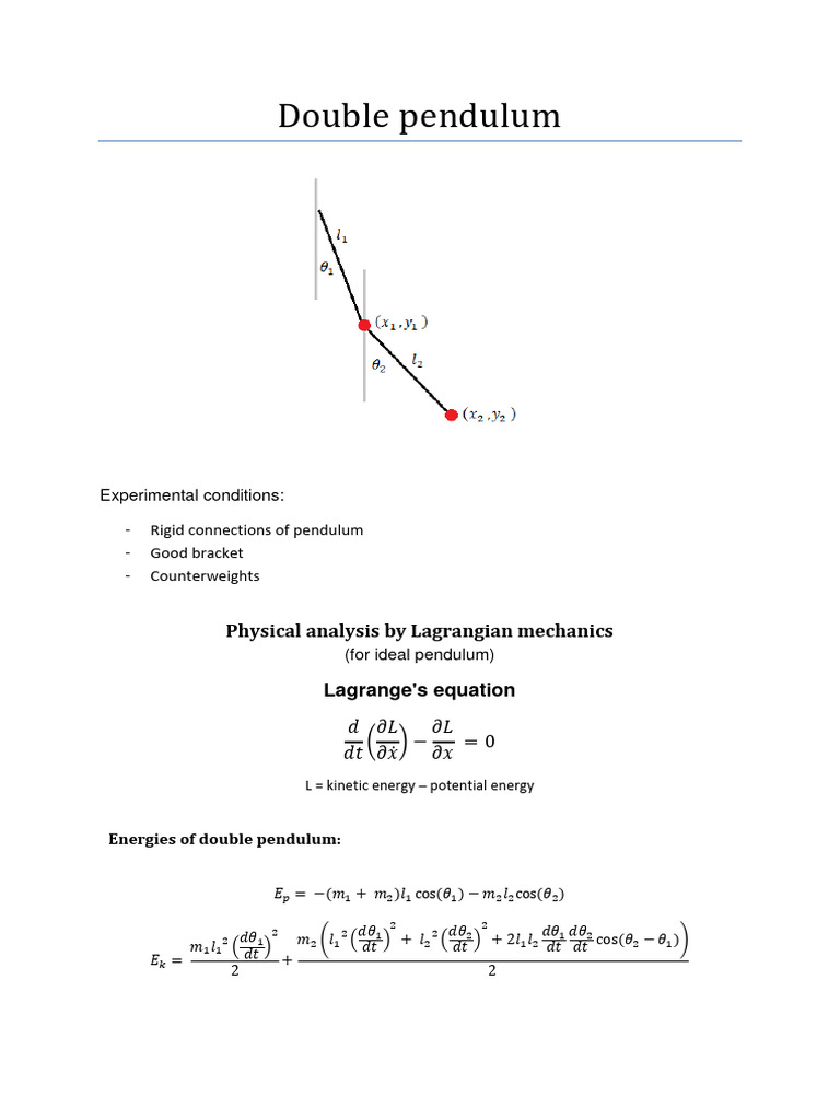 Double Pendulum | Download Free PDF | Oscillation | Phase (Waves)