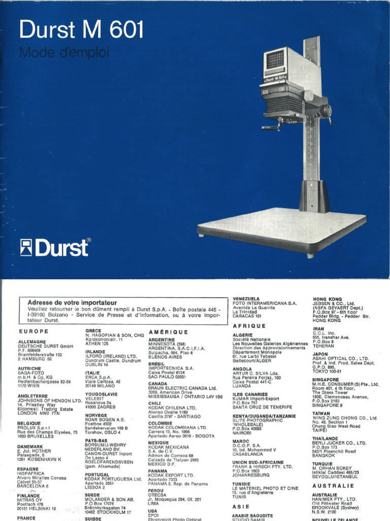 Durst-M601 Français | PDF