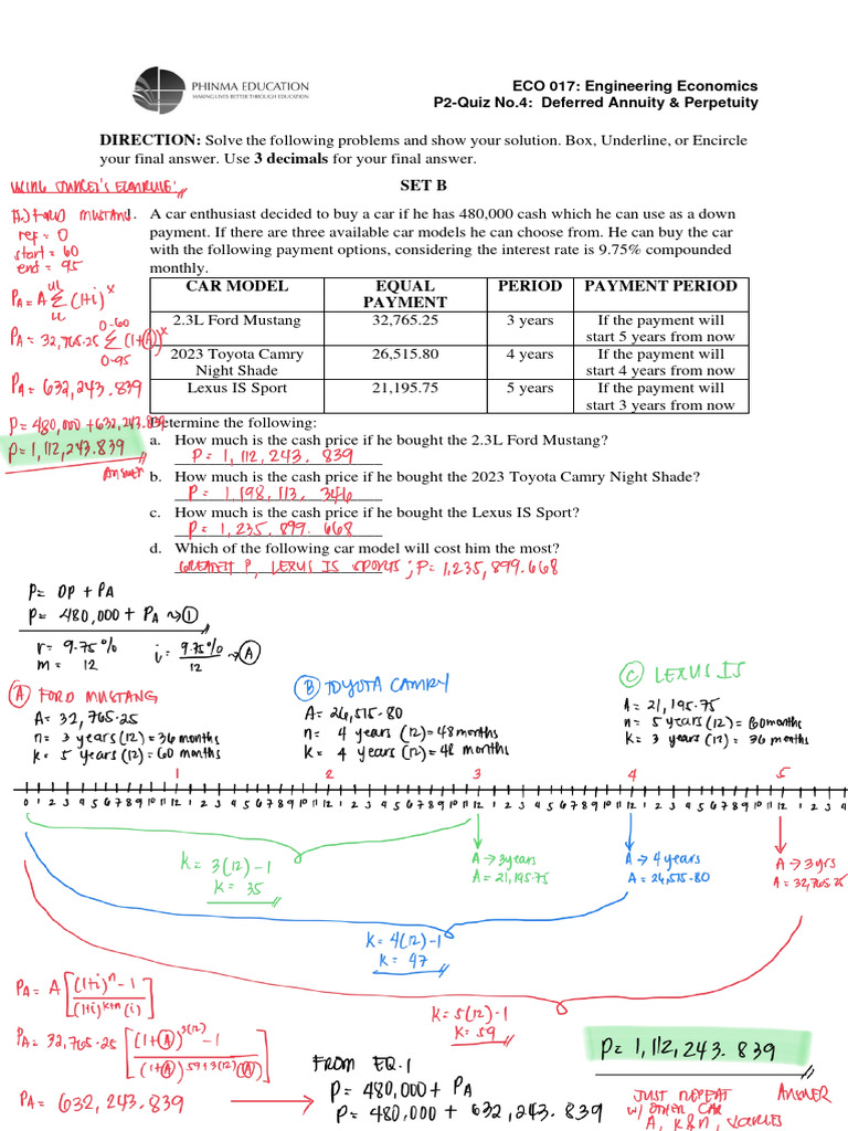 Deferred Annuity & Perpetuity Problems | PDF | Interest | Life Insurance