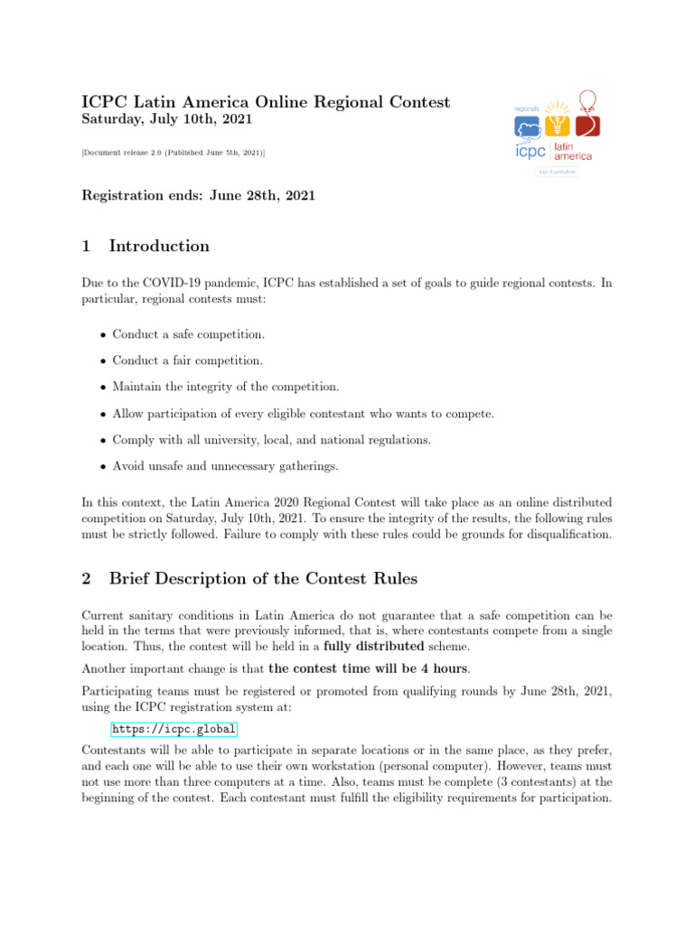 ICPC Latam Regional 2020 Online v2 | PDF | Internet | Computer Network