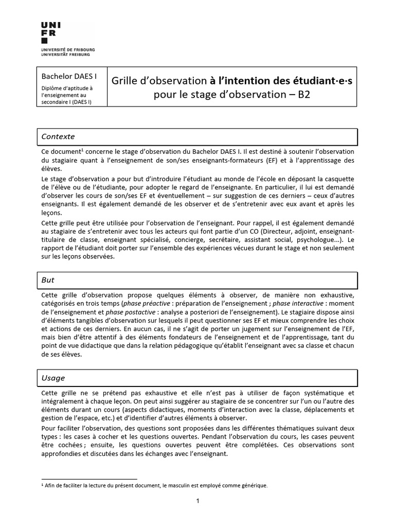 Grille Observation Stage | PDF