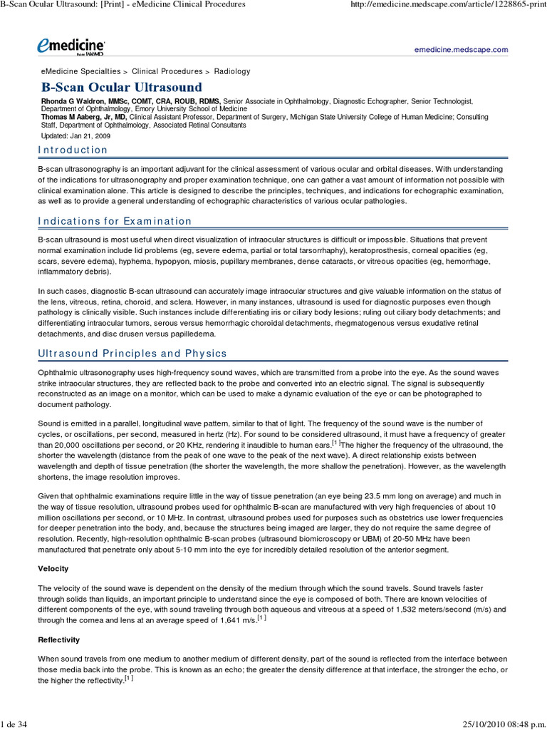 B-Scan Ultrasound in Ocular Assessment | PDF