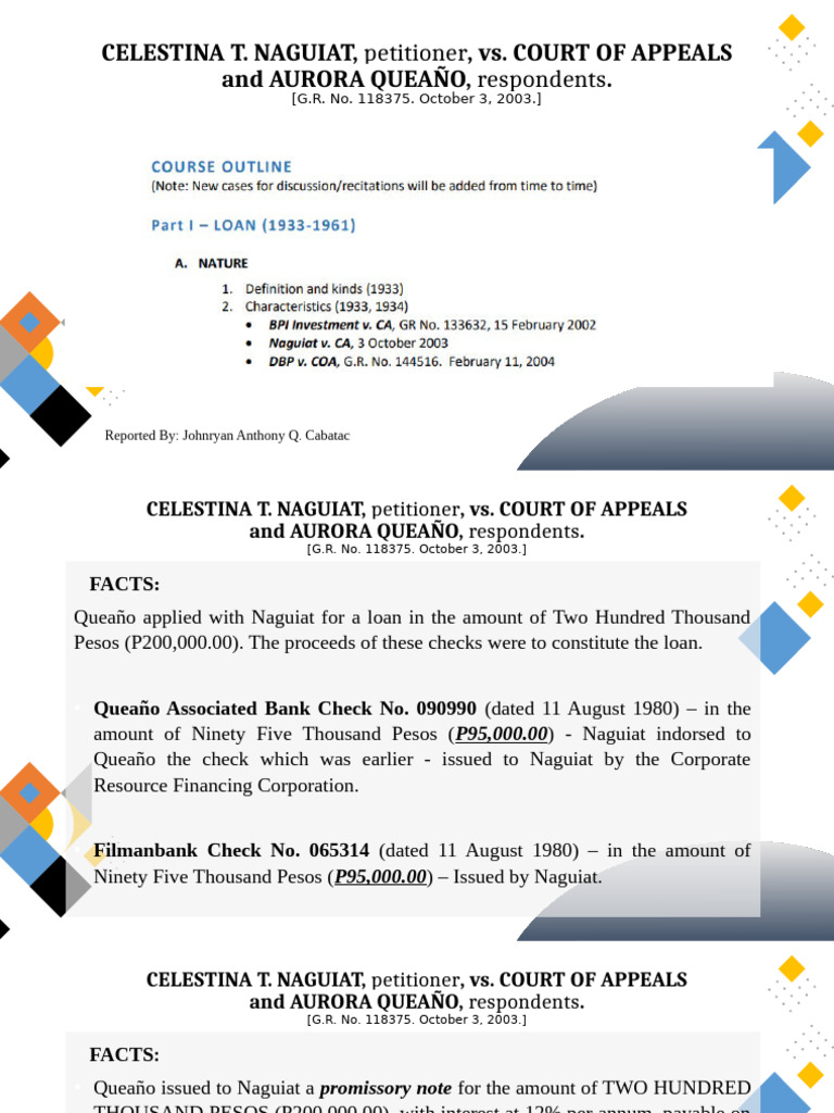Naguiat v. CA, 3 October 2003 - Approved | PDF