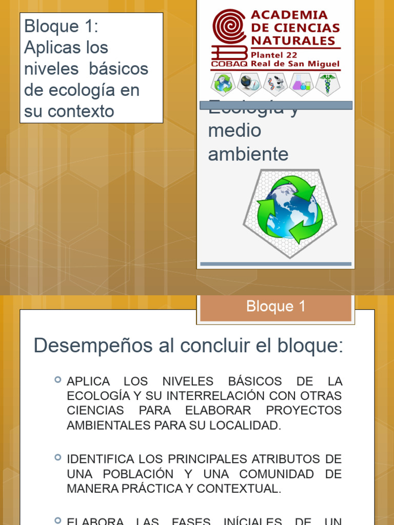 Ecología Bloque 1 - 1 | PDF | Ecología | Entorno natural