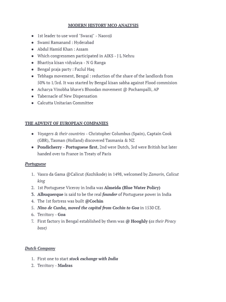 Modern History MCQs Analysis | PDF | Indian National Congress | Mahatma ...