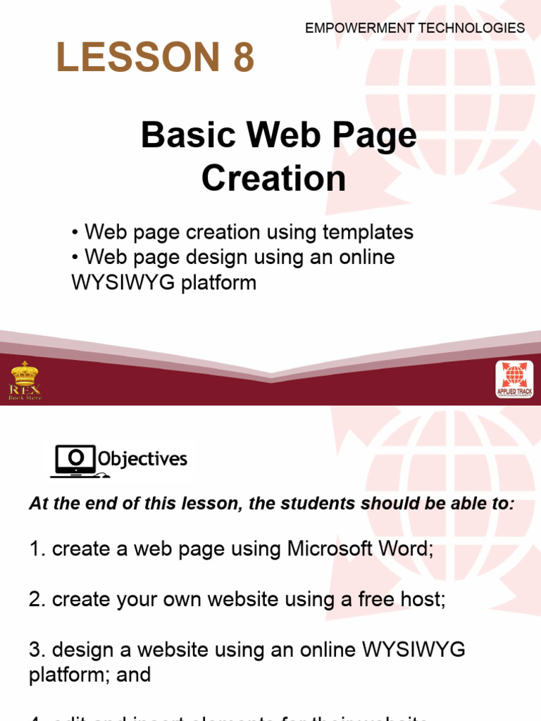 Lesson 8 Basic Webpage Creation | PDF