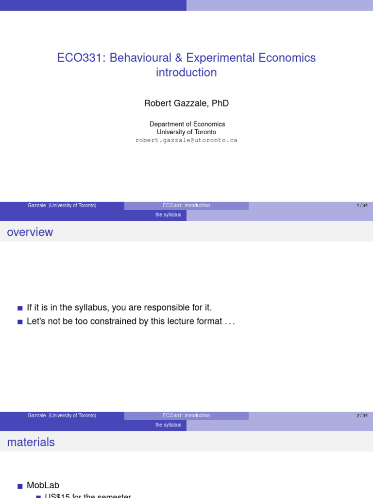 01 ECO331 Outline Intro Handout | PDF
