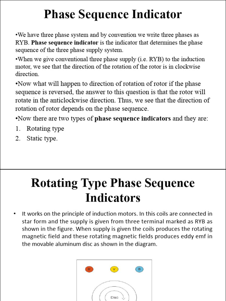 Phase Sequence Indicator Techometer Pdf Electromagnetic Induction