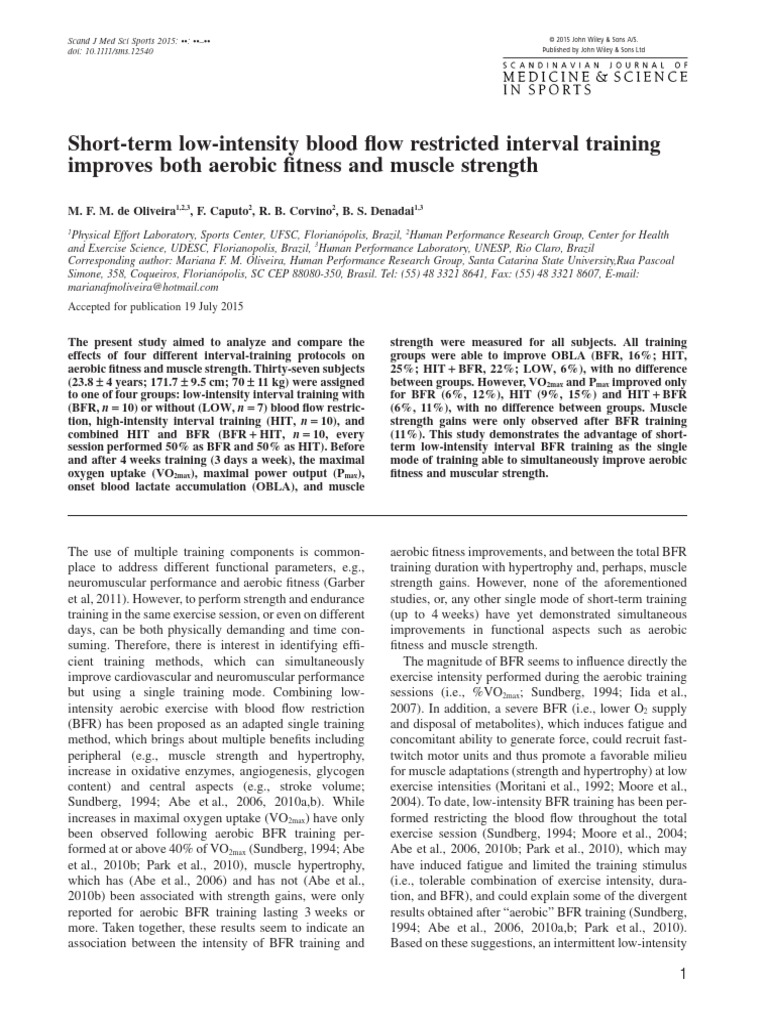 De Oliveira Et Al. - 2016 - Short-Term Low-Intensity Blood Flow ...