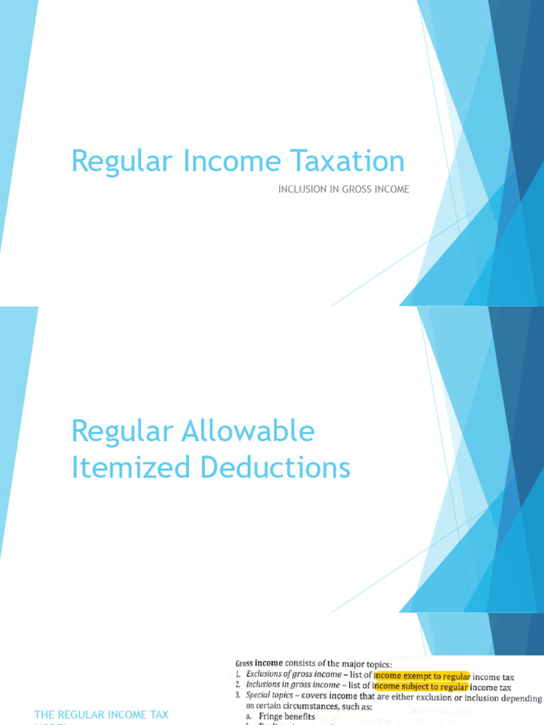 Regular Allowable Itemized Deductions | PDF | Tax Deduction | Depreciation