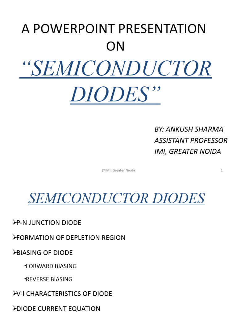 Semiconductor Diode | PDF | P–N Junction | Diode