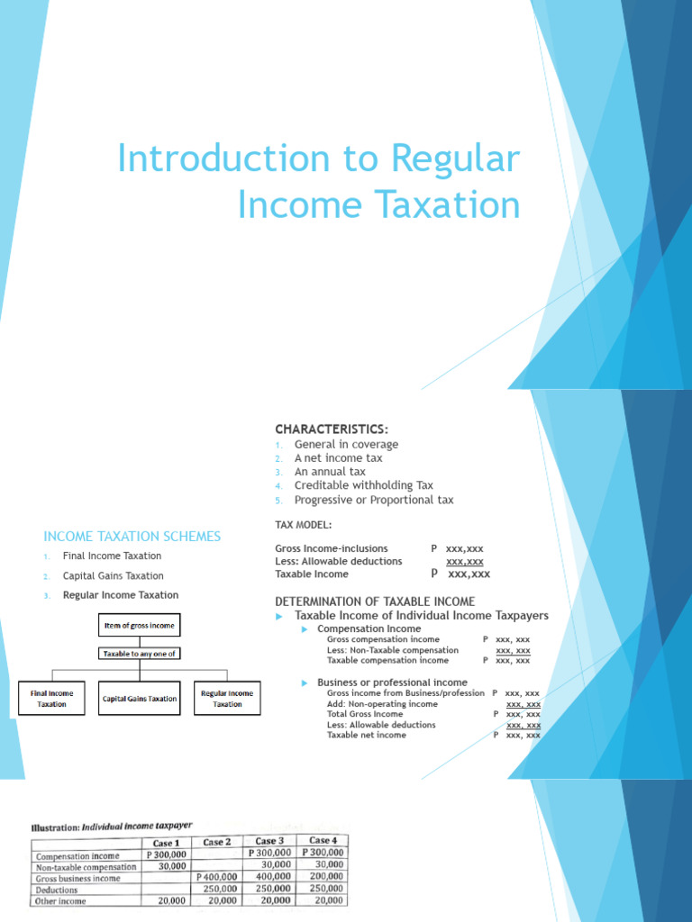 Overview of Regular Income Taxation | PDF | Income Tax | Taxes