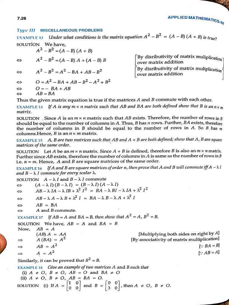 RD Sharma CH 7 Part 2 | PDF | Matrix (Mathematics) | Breads