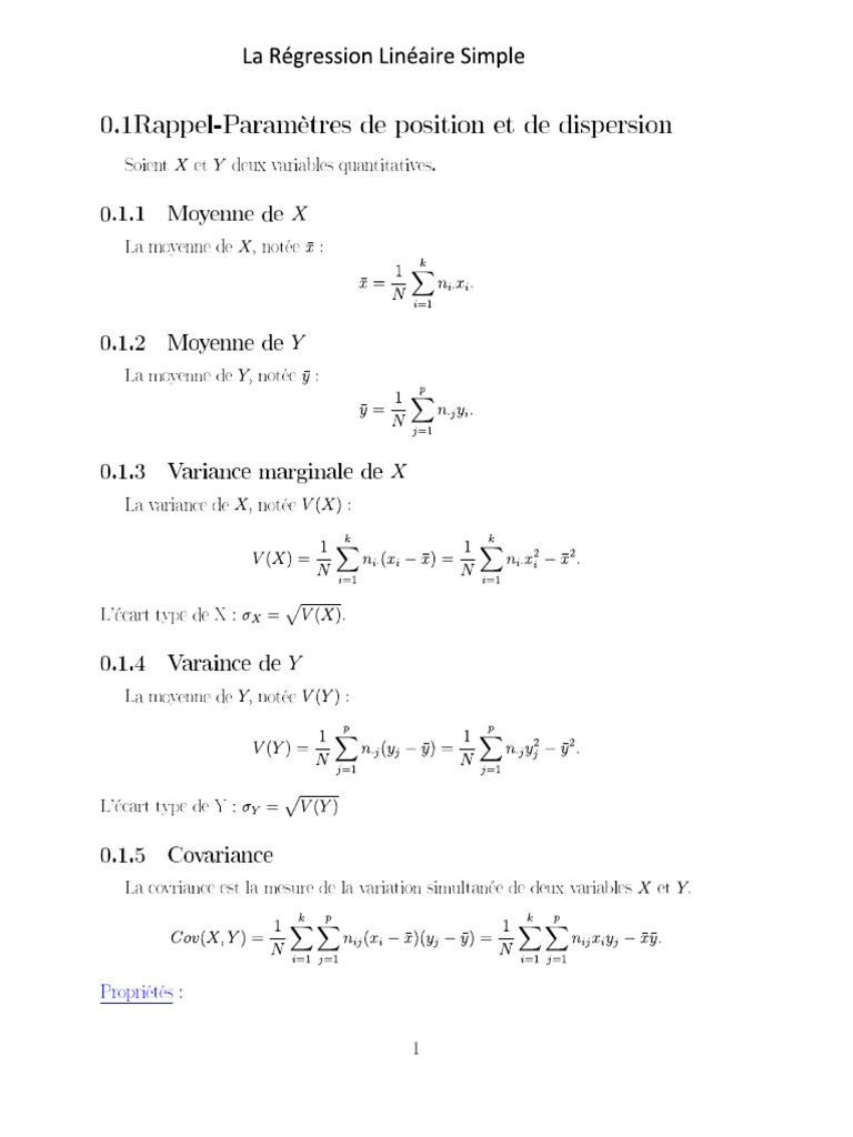 régression linéaire simple | PDF