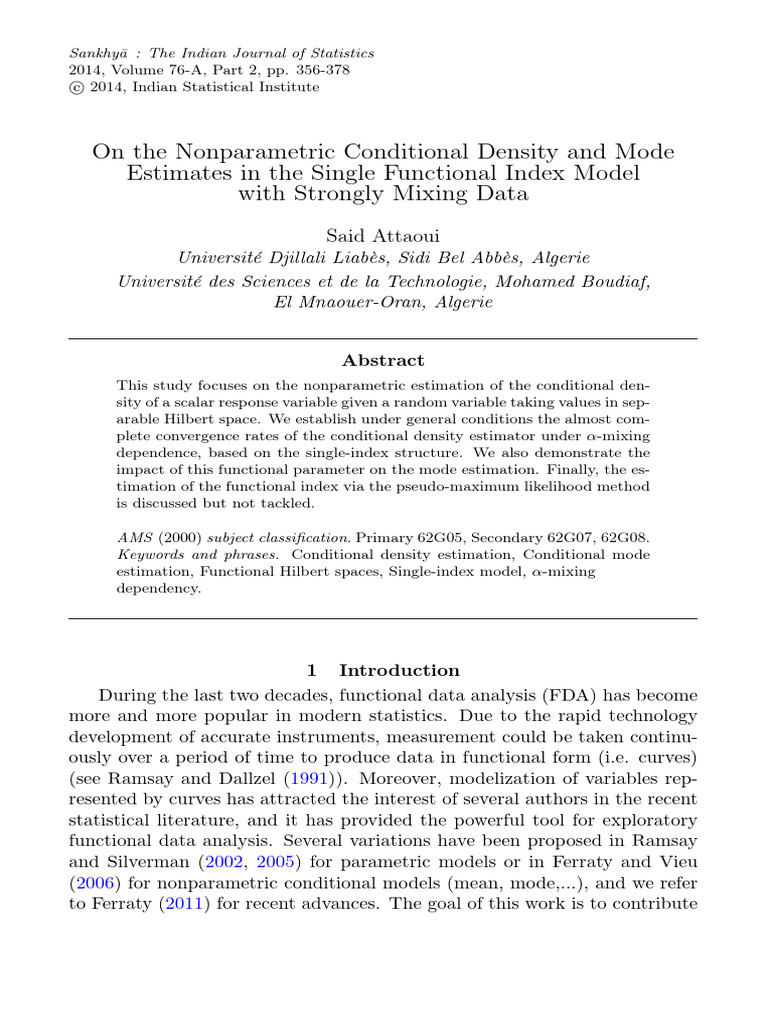 Convergence Uniforme Index | PDF | Regression Analysis | Estimator
