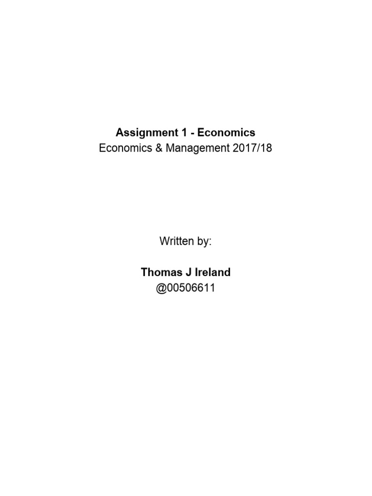 Economic Assignment | PDF