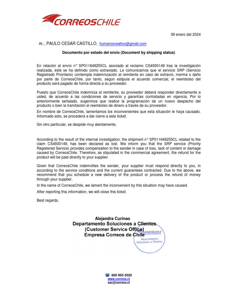 Situación de Envío SRP | PDF