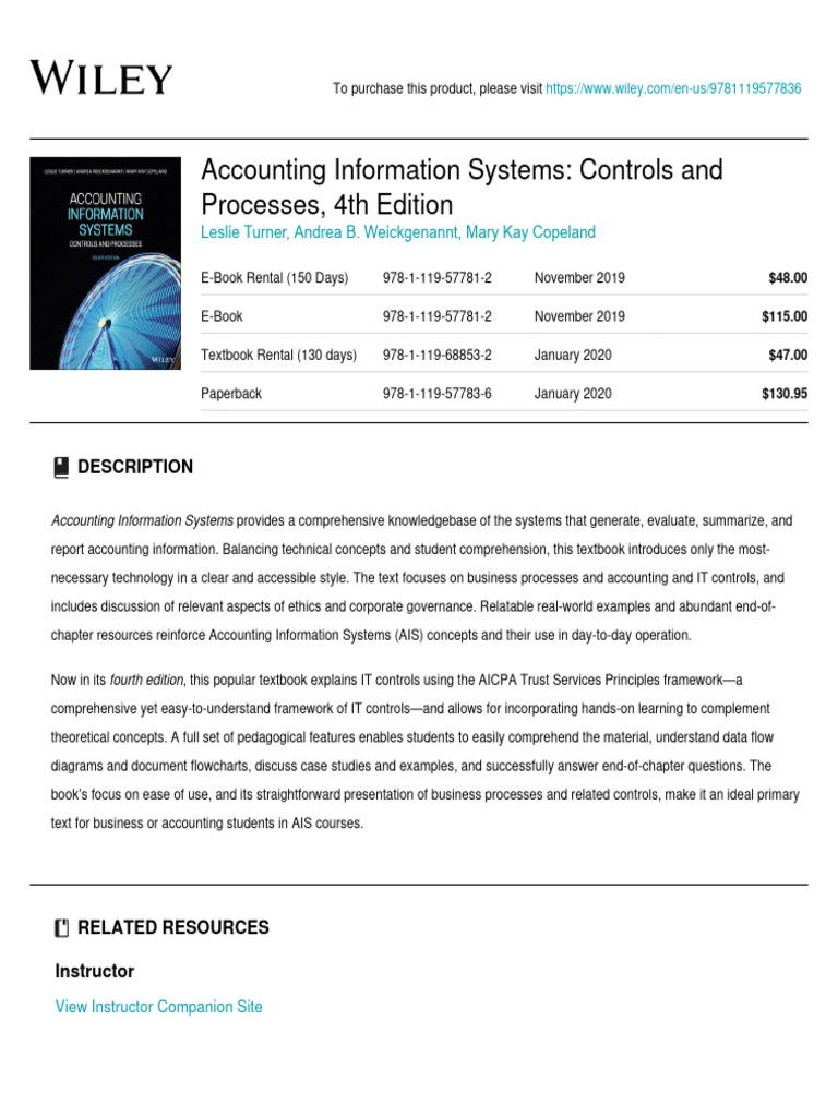 Wiley - Accounting Information Systems - Controls and Processes, 4th ... Wiley - Accounting Information Systems - Controls and Processes, 4th ...