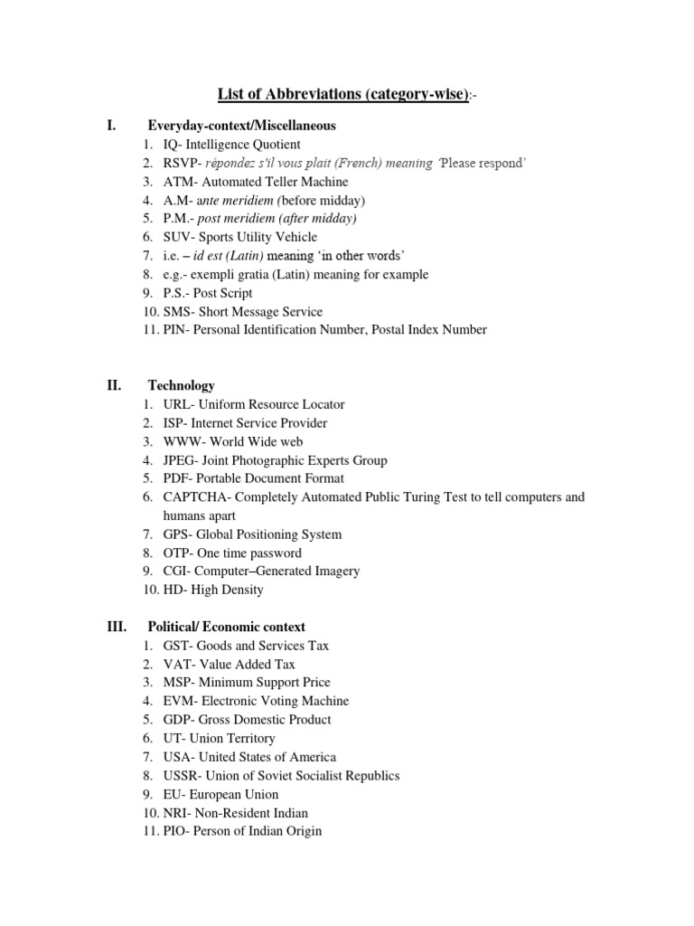 Select Abbreviations List - Final) | PDF | Reverse Transcription ...