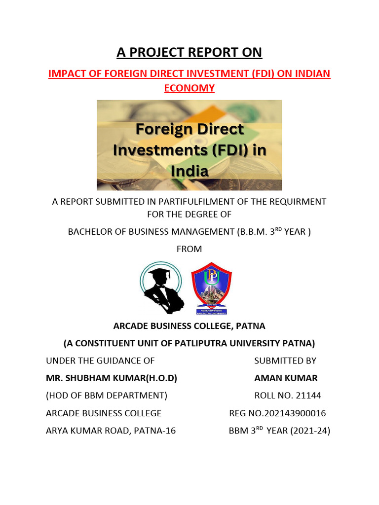A Project Report On Fdi | PDF