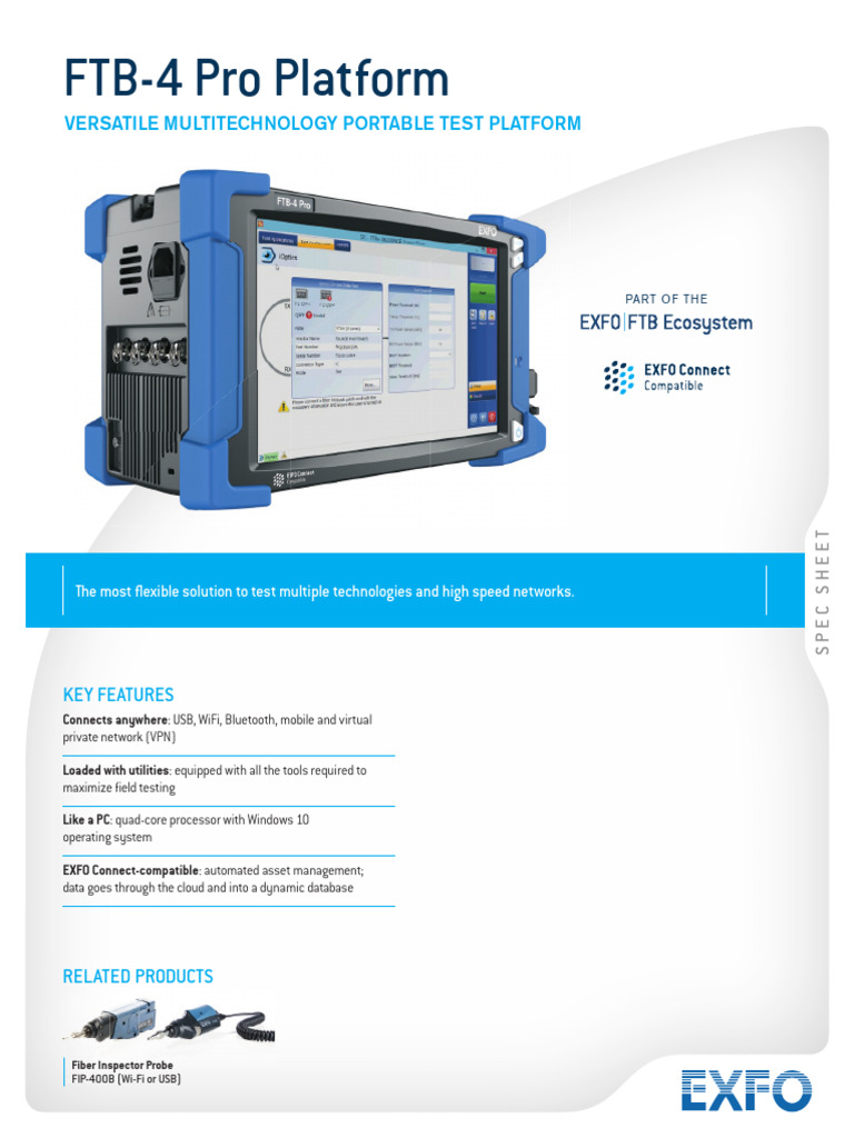 Exfo Spec-Sheet Ftb-4-Pro v2 en | Download Free PDF | Fiber To The X | Wavelength Division ...