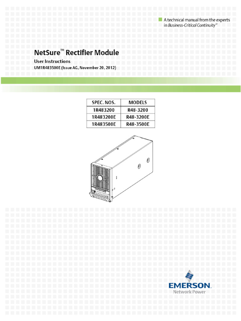R48-3500e Rectifier User Manual | PDF