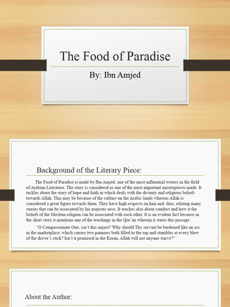 The Food of Paradise: A Tale of Faith | PDF | Allah | Abrahamic Religions