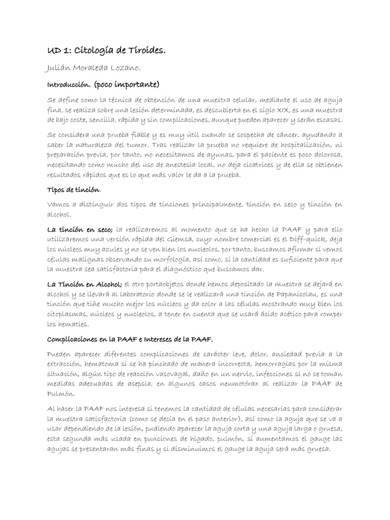 Ud 1 Paaf Tiroides Citología General | PDF