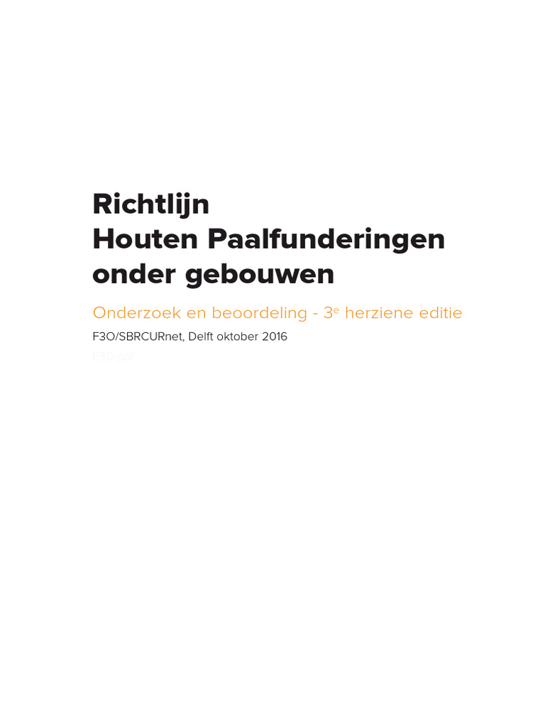 F30 Richtlijn Houten Paalfunderingen Onder Gebouwen | PDF