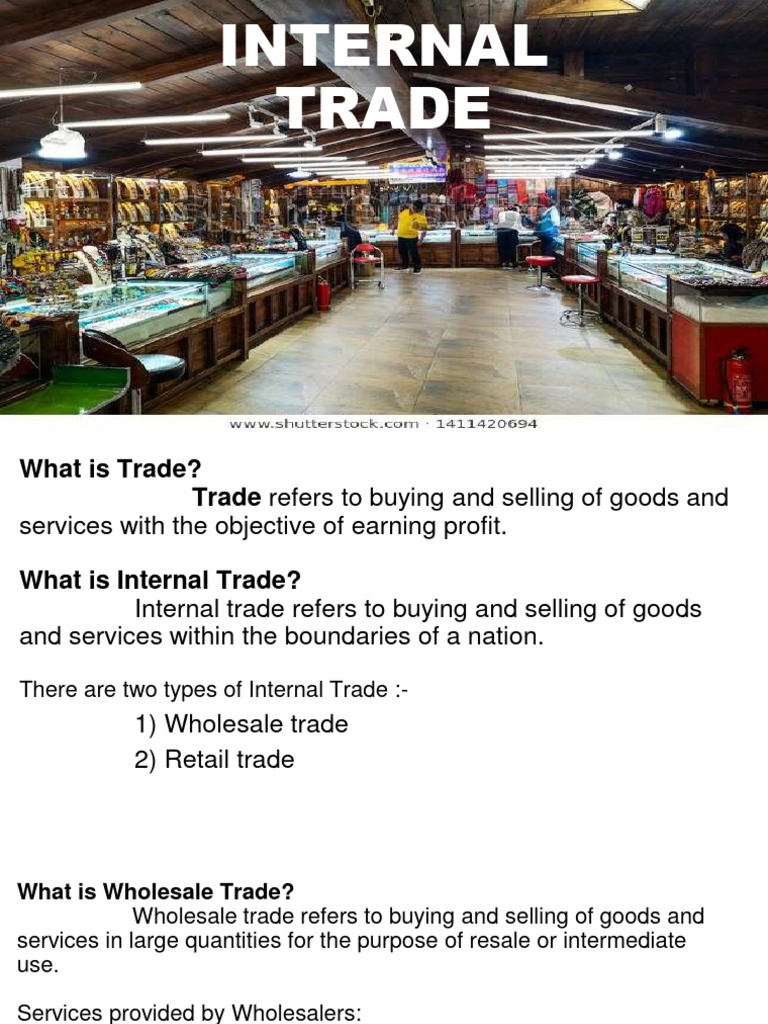 BS 11 Chapter-9 Internal Trade | PDF | Retail | Goods