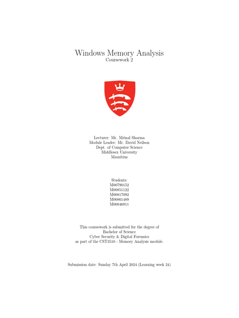 Windows Memory Forensics | PDF | Information Technology | Computer ...