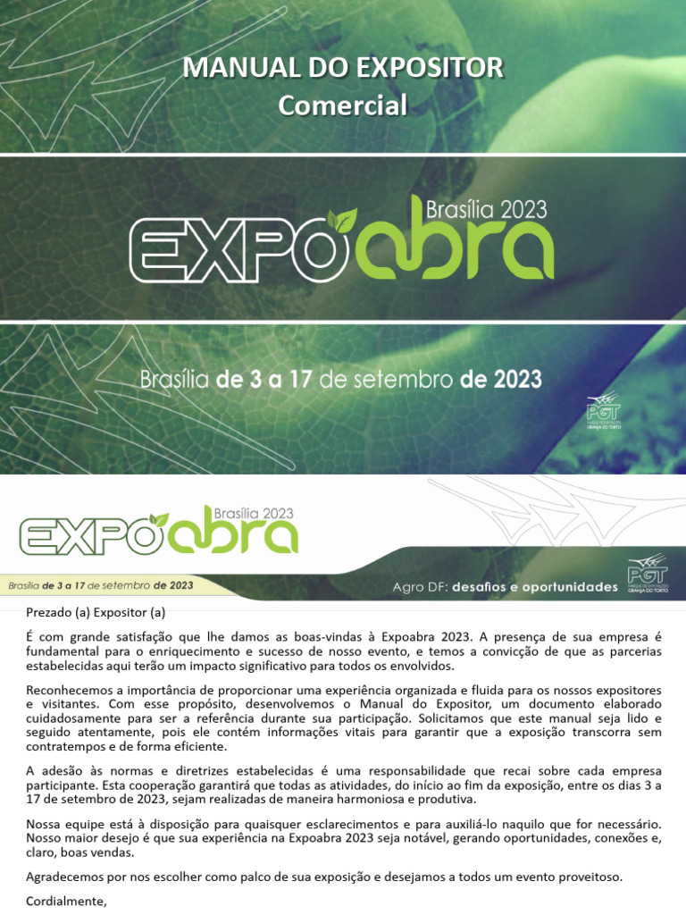 Manual do Expositor Expoabra 2023 | PDF | Internet | Rede de computadores