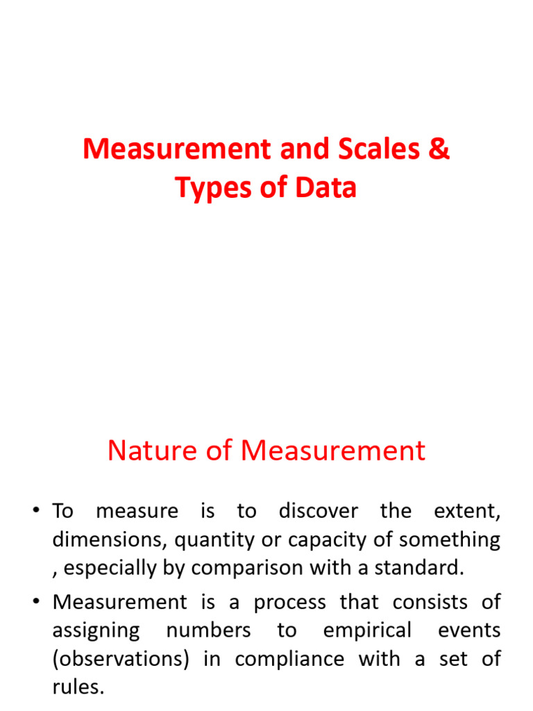 Measurement-and-Scales-Types-of-Data | PDF