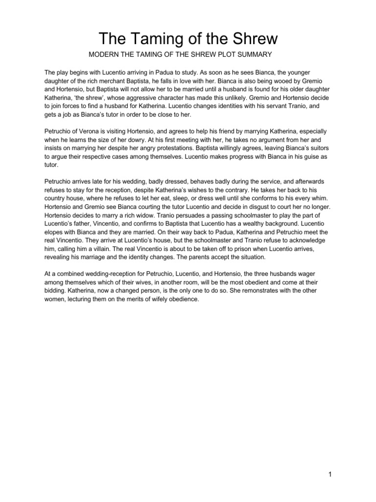 The Taming of The Shrew | PDF