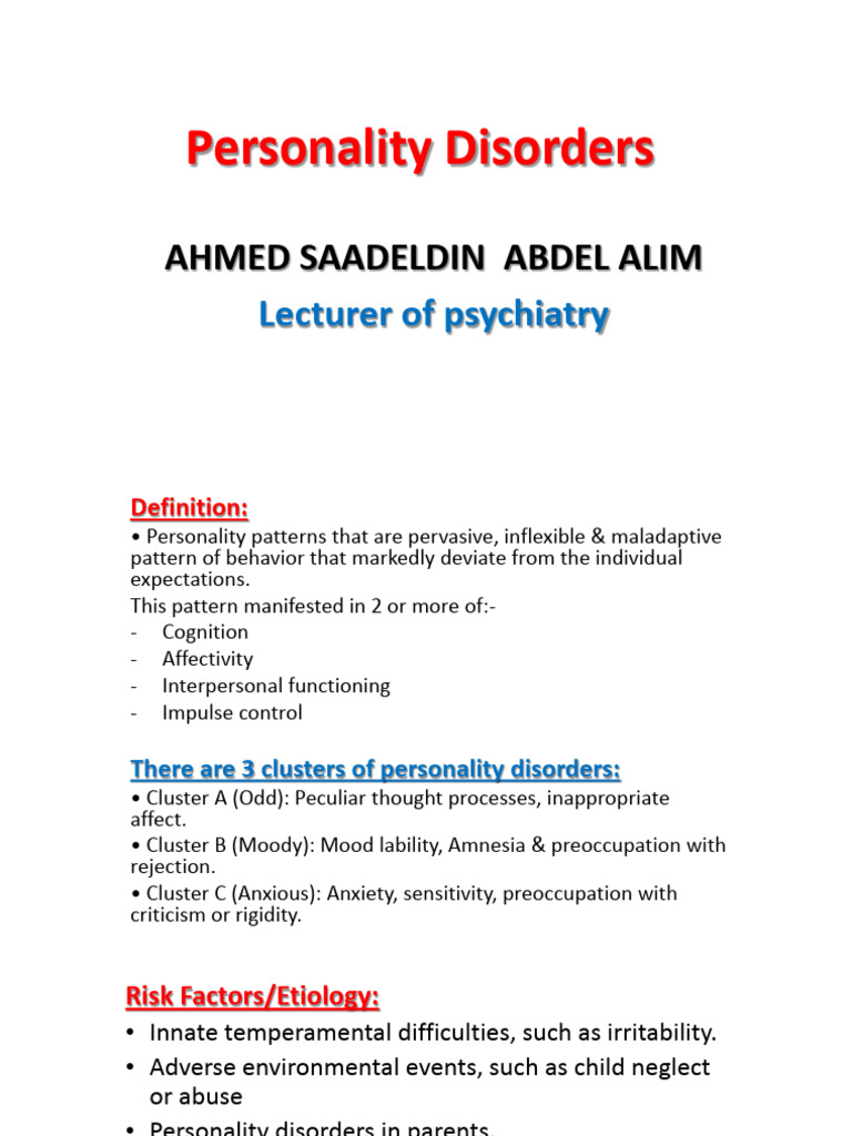 Personality Disorders | PDF | Personality Disorder | Mental Disorder