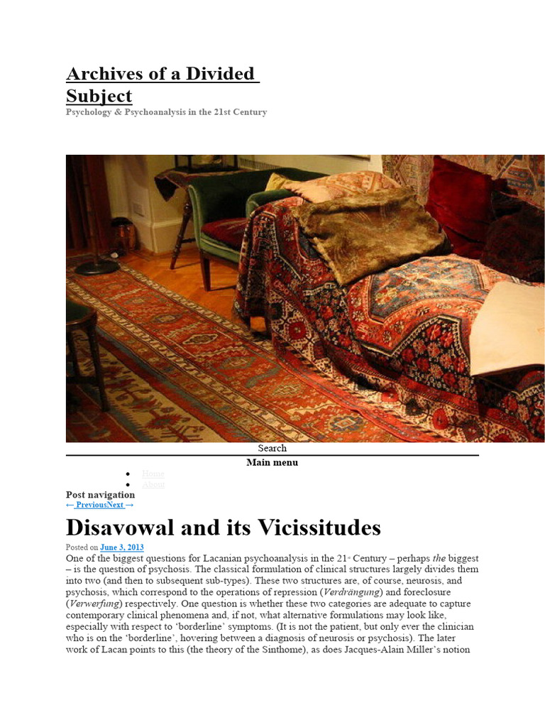 Archives of A Divided Subject | PDF | Philosophy