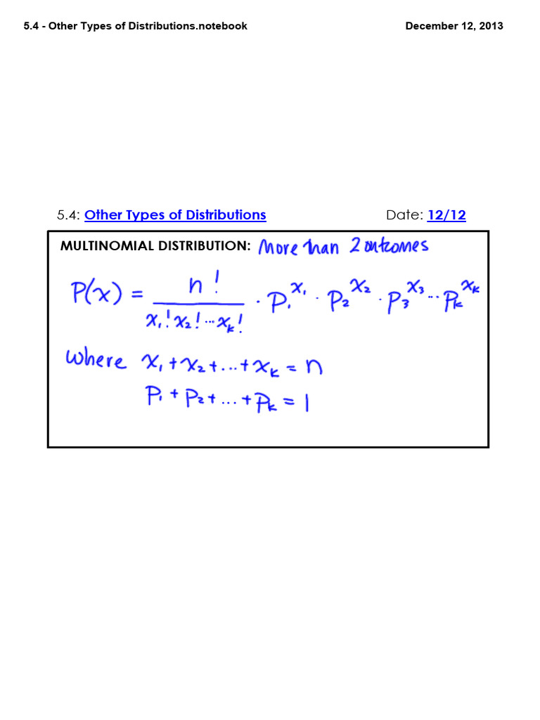 5.4 - Multinomial and Poisson Distribution | PDF | Sampling (Statistics) | Statistical Theory