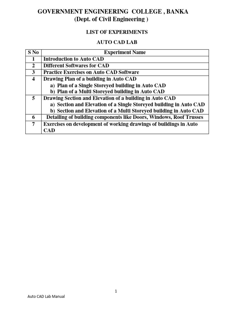 Auto-Cad LAB MANUAL | PDF