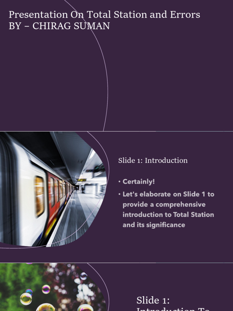 Presentation Total Station and Errors | PDF | Surveying | Accuracy And ...