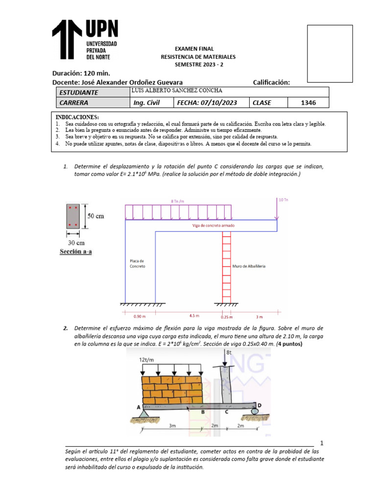 Examen Final Resis - 2023 RESUELTO | PDF
