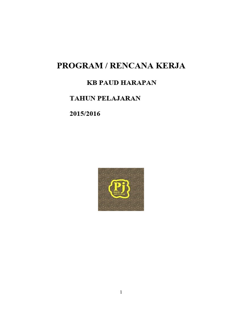 Program Rencana Kerja Paud | PDF | Karier & Perkembangan