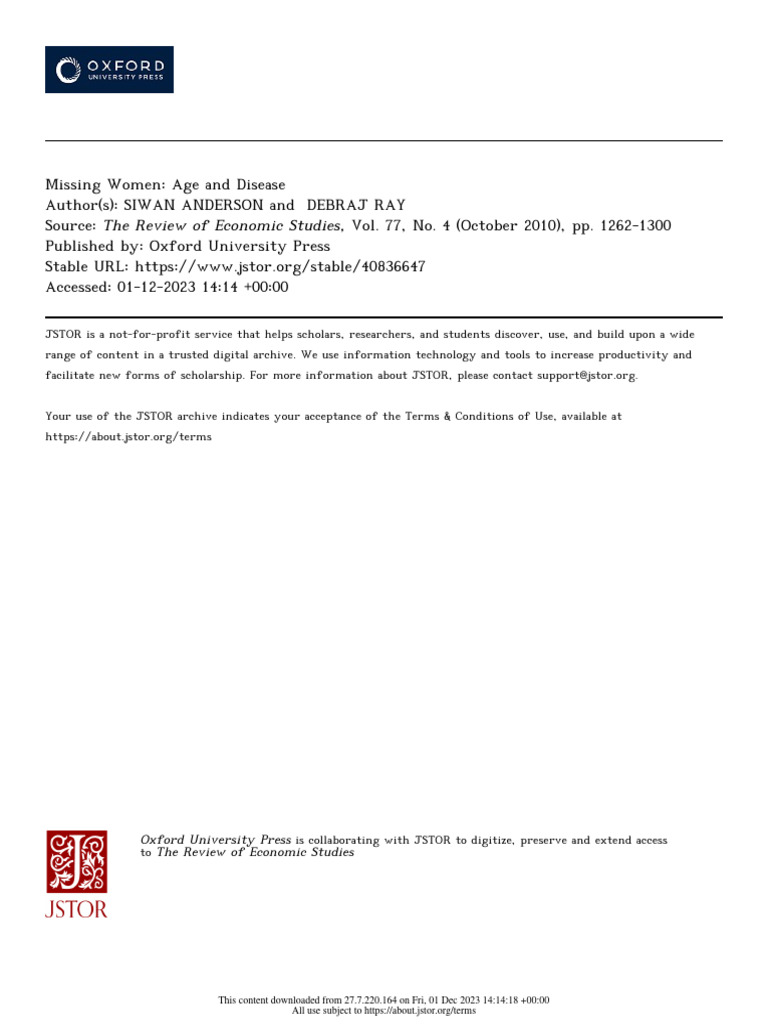 Anderson Ray 2010 - Missing Women Age and Disease | PDF | Woman | Race ...