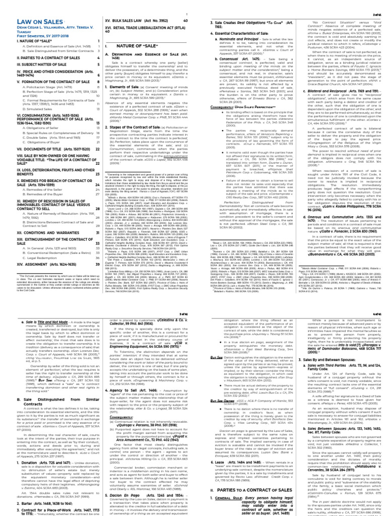 Law On Sales1 | PDF | Business | Law And Economics