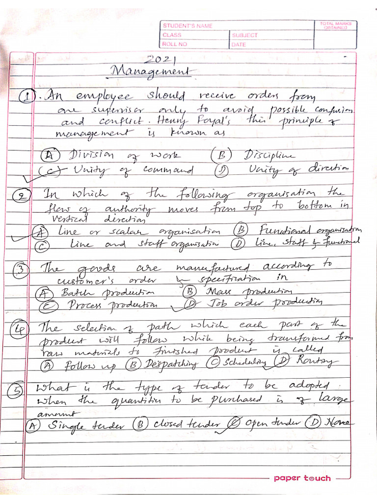 2021 DCET Mechanical SOM and Management Key Answers | PDF