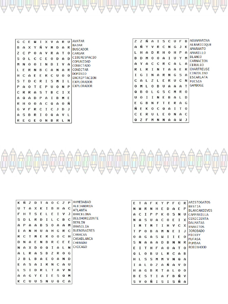 Sopas de Letras | PDF