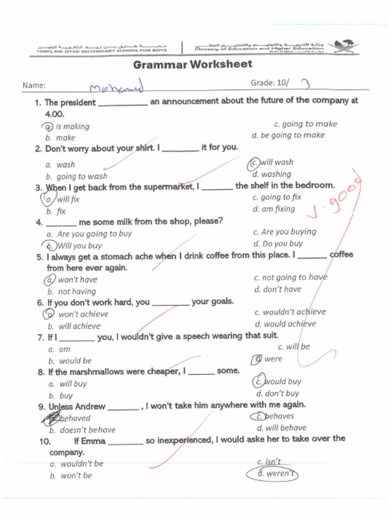 Grammar Remedial 10-3 | PDF