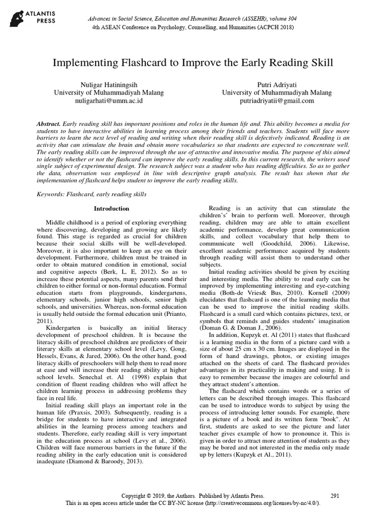 Implementing Flashcard To Improve The Early Reading Skill | PDF | Flashcard | Learning